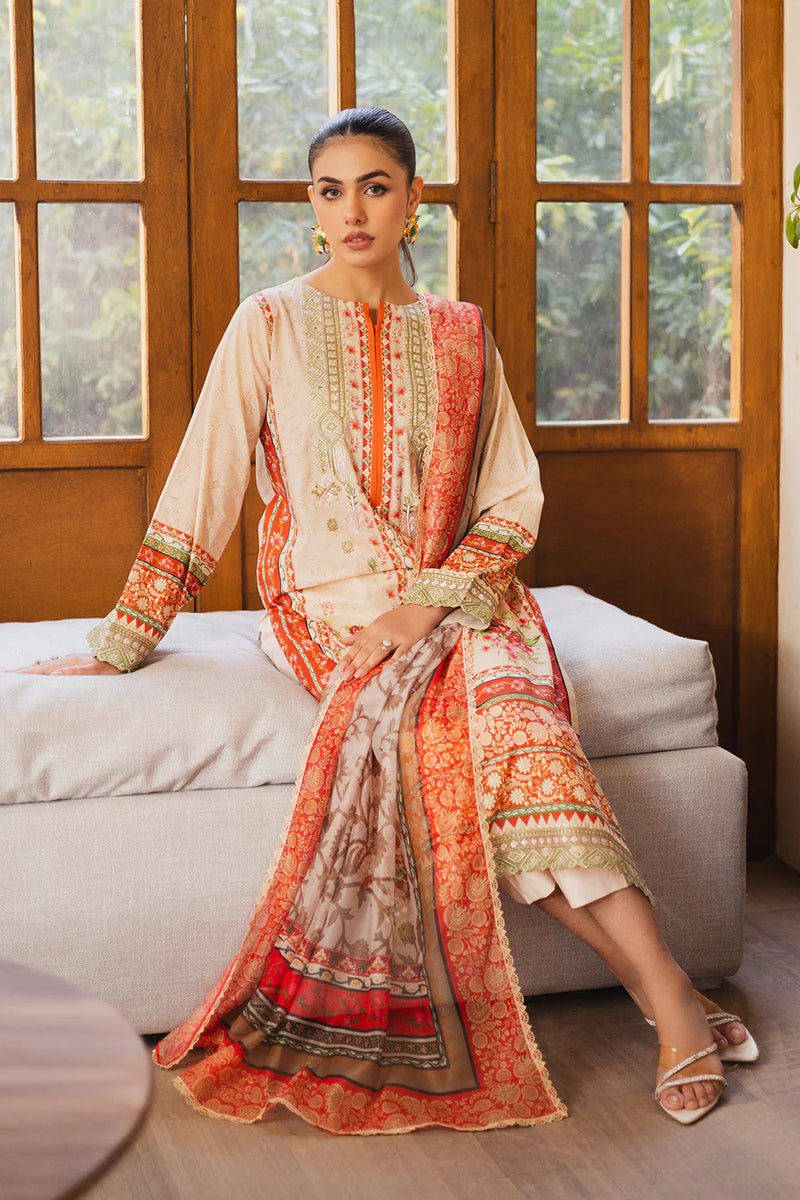 Freesia Zen Lawn Pakistani Suit FW-50074 Zaynab by Maryum N Maria | Off White Lawn Dress ...