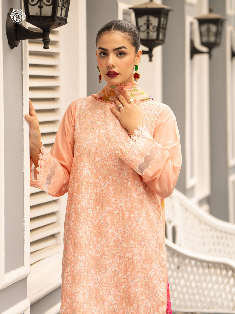 GullJee Ayaneh Peach Pakistani Lawn Suit | GANH2401A9 | Spring/Summer Collection – YourLibaas