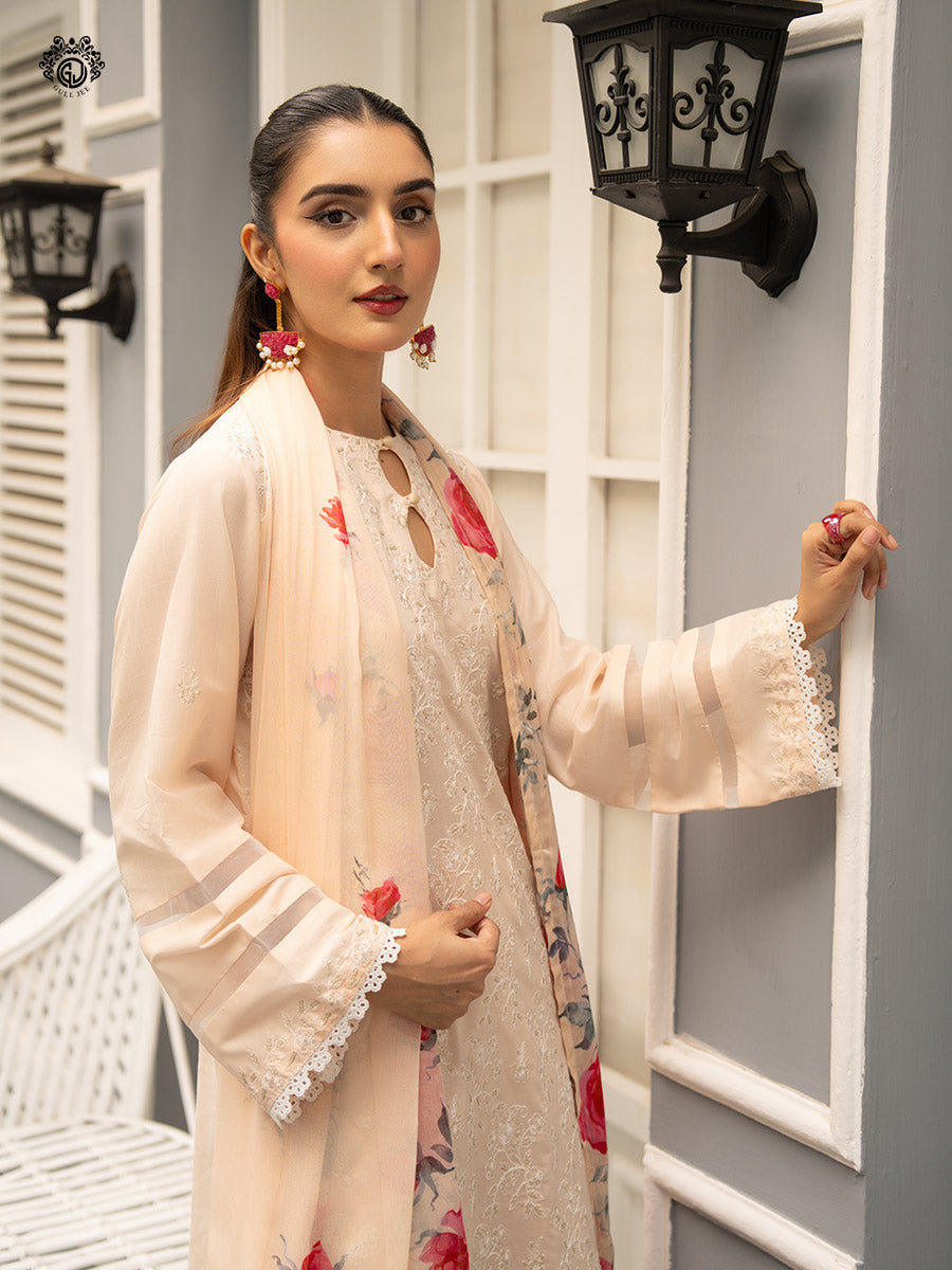 GullJee Ayaneh Off White Pakistani Lawn Suit for Spring/Summer - GANH2401A10 – YourLibaas