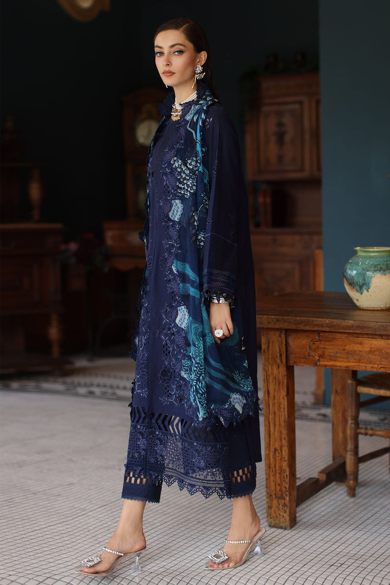 Nureh Maya Lawn NS-158: Exquisite Navy Blue Pakistani Lawn Suit for Spring – YourLibaas