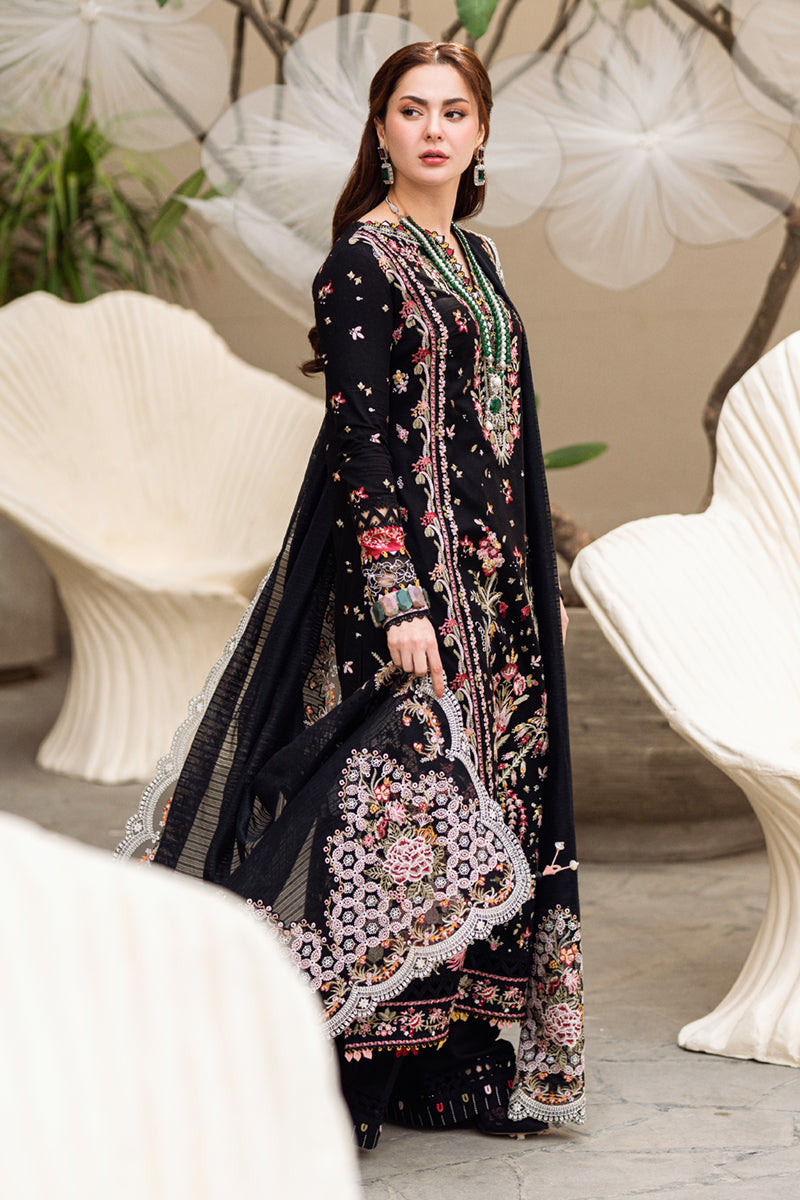 Qalamkar x Hania Aamir FK-15 HANNAH Black Pakistani Lawn Suit for Party Wear – YourLibaas