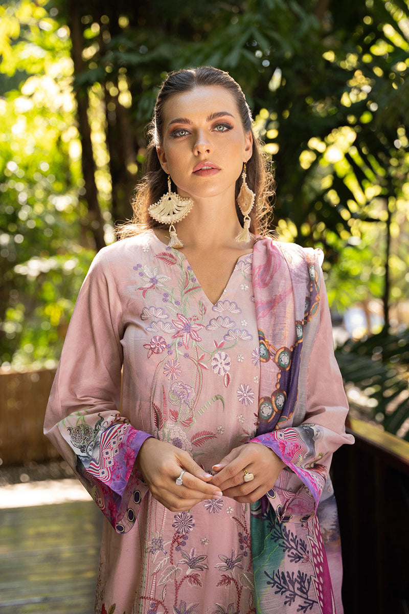 Ramsha Ghazal Summer Lawn G-301: Exquisite Pink Pakistani Lawn Suit for Everyday Elegance ...