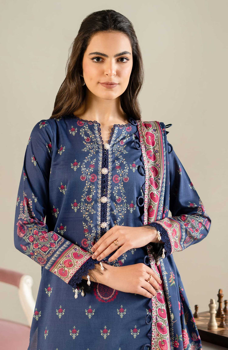 Mausummery D-06 IRIS: Navy Blue Pakistani Lawn Suit for Spring/Summer – YourLibaas