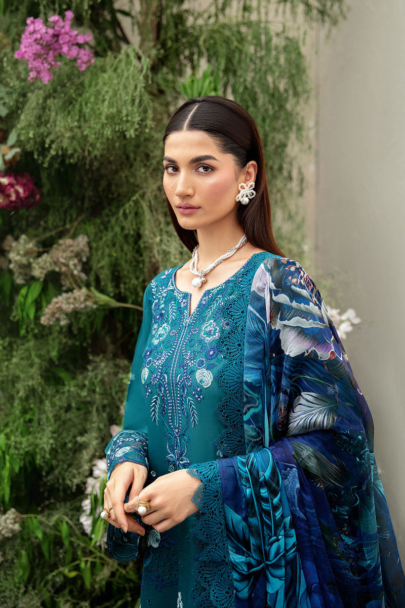 Ramsha Riwayat Summer Lawn Y-1002: Teal Pakistani Lawn Suit for Everyday Elegance – YourLibaas