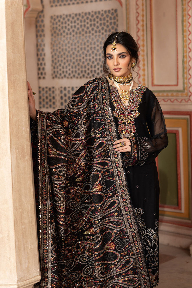 Ramsha Dastan Chiffon Formal Pakistani Suit - T-304 | Embroidered Black Dress – YourLibaas