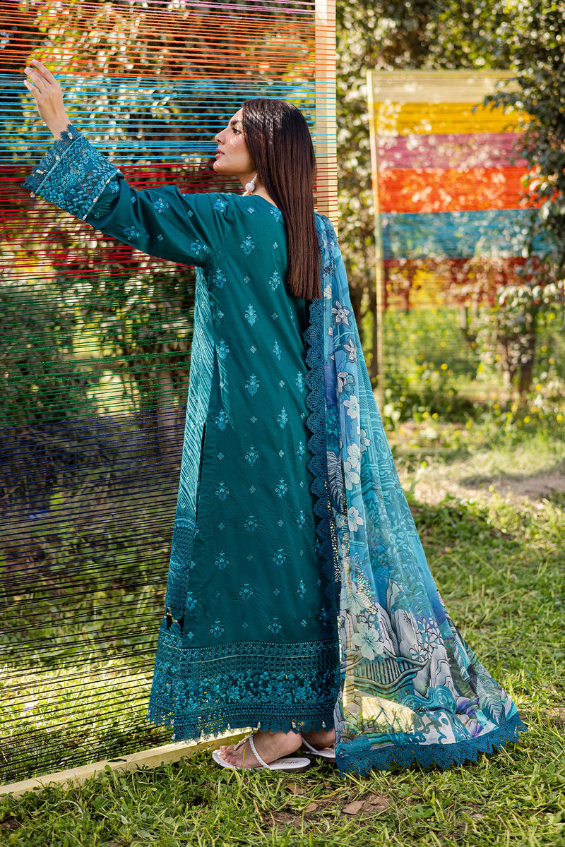 Ramsha Riwayat Lawn Y-1206: Teal Pakistani Lawn Suit for Everyday Elegance – YourLibaas