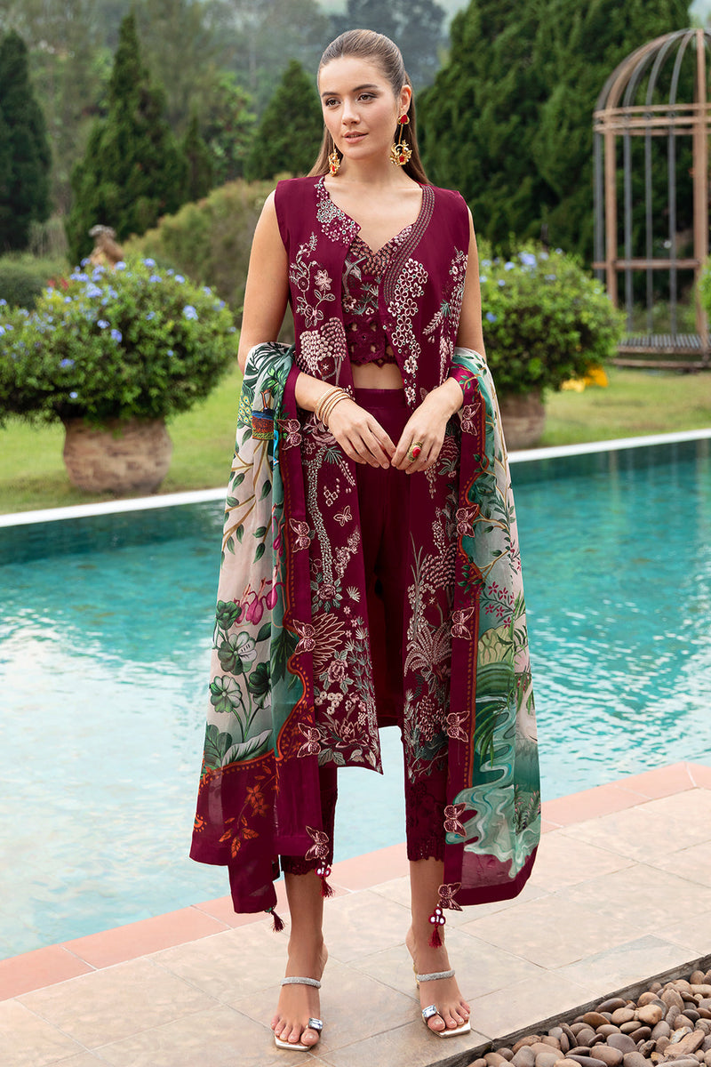 Ramsha Andaaz Luxury Lawn – Crimson glow-Z-802 – YourLibaas