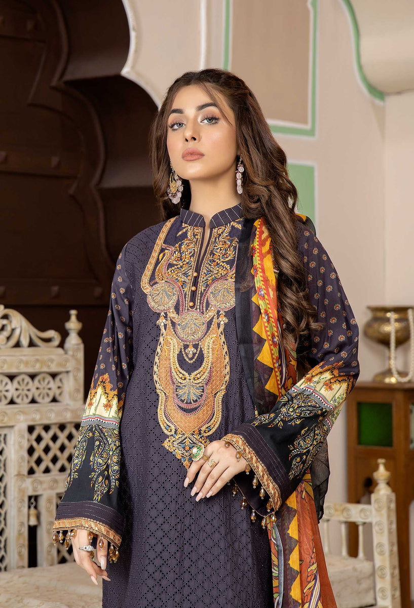 Adan's Libas Festive Chikankari Lawn Collection Chapter 2 – Amethyst C – YourLibaas