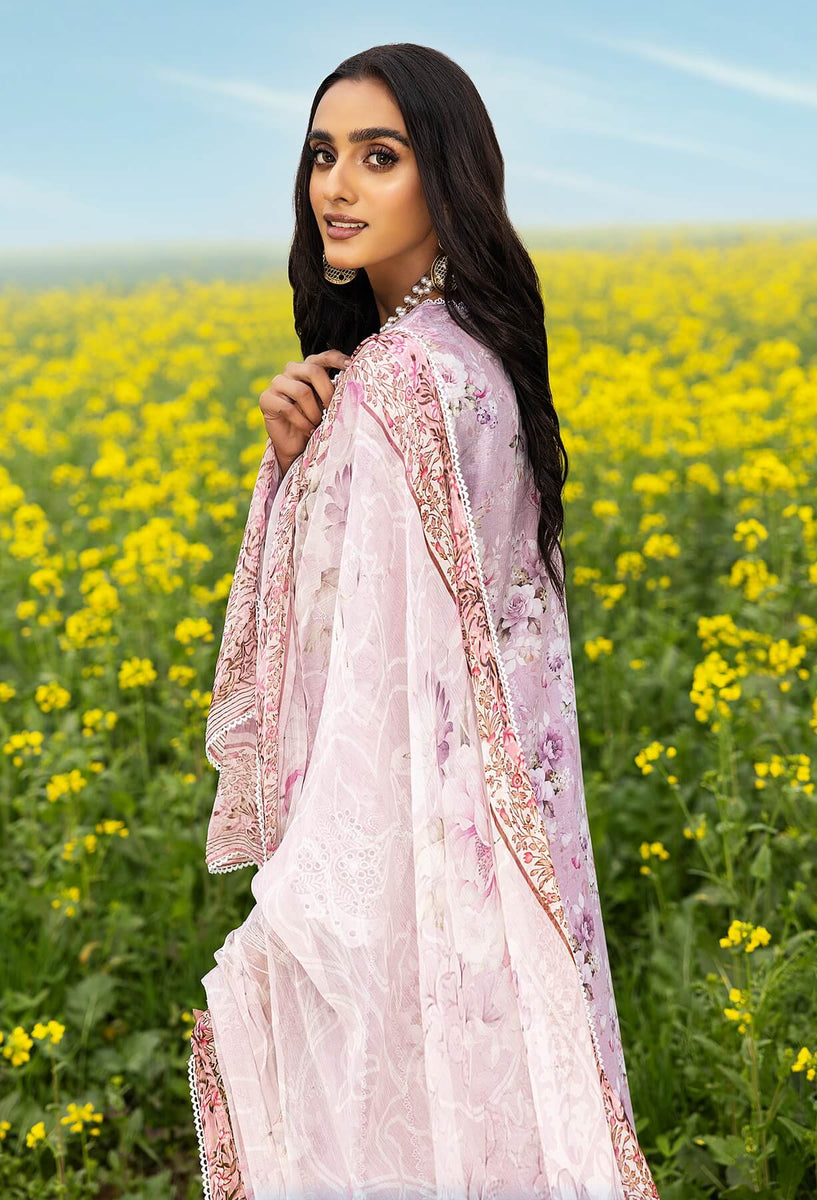 Adan's Libas D-01: Pink Pakistani Lawn Suit | Spring/Summer Collection 2023 – YourLibaas