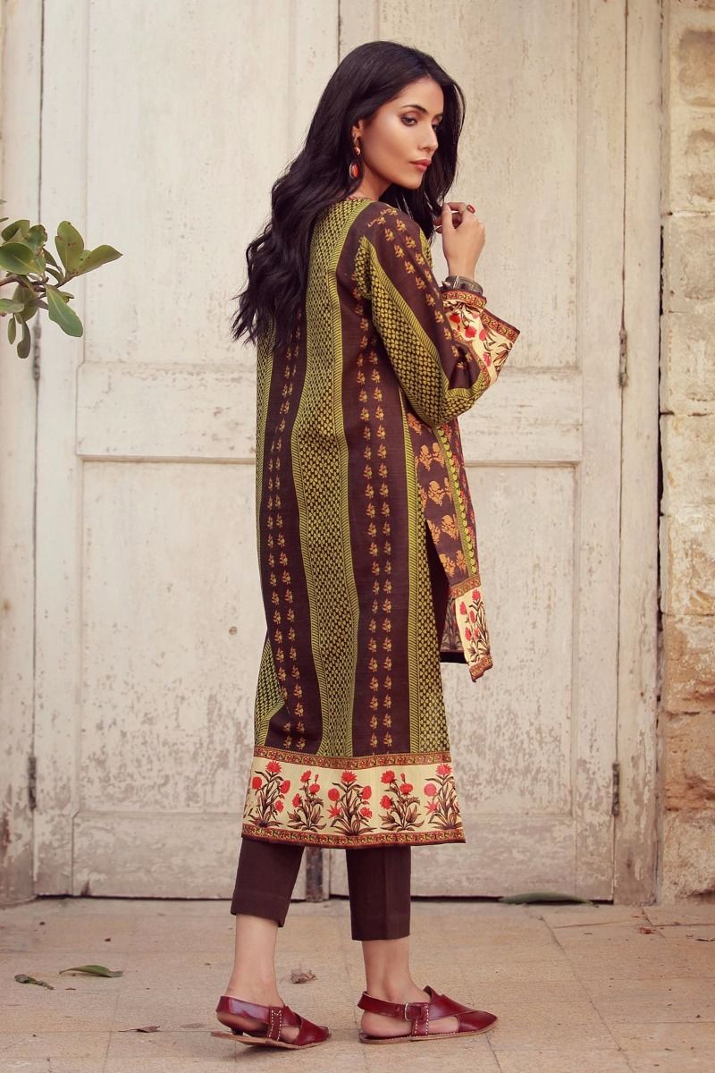 Khaadi Winter Collection 2017 – KJ17618 Brown 2Pc – Pakistani Suit – YourLibaas