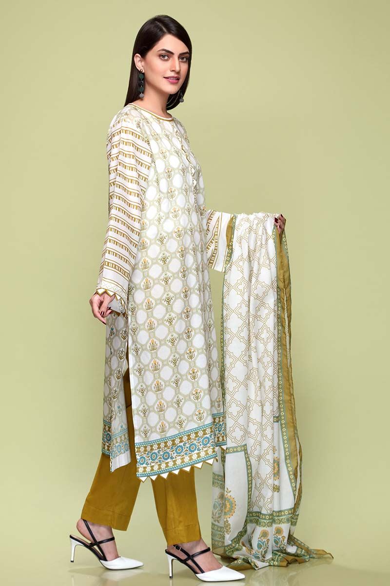 Gul Ahmed Summer 2020 – Basic Collection – 3PC Unstitched Lawn Suit CL – YourLibaas