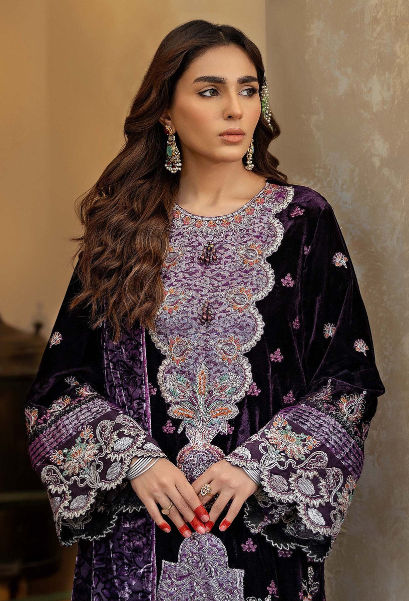 Adan's Libas Velvet Plachi Winter with Shawl – 04 – YourLibaas