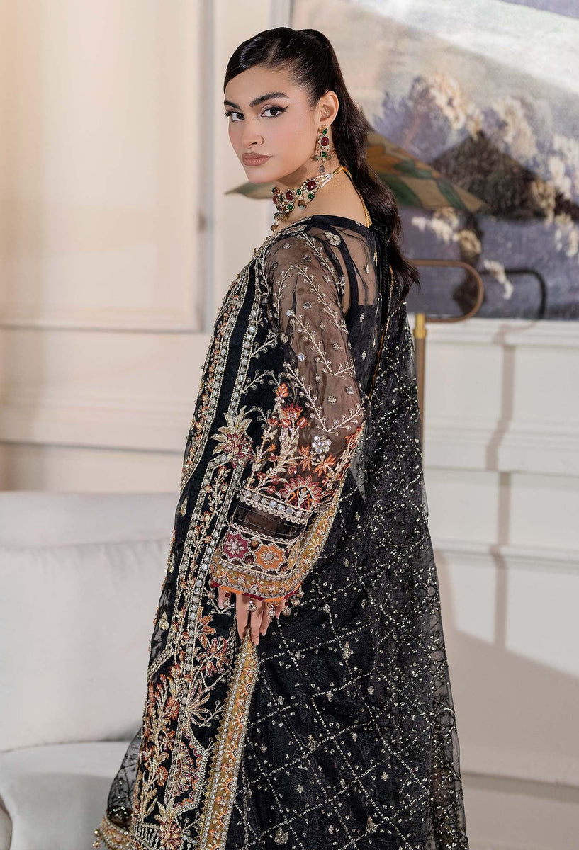 Adan's Libas D-1114 Black Hand Embroidered Organza Pakistani Suit for ...