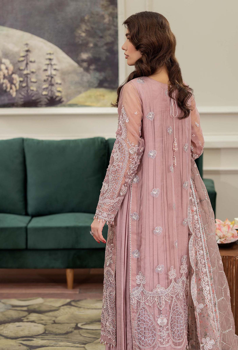 Adan's Libas D-1121: Pink Hand Embellished Organza Pakistani Suit for ...
