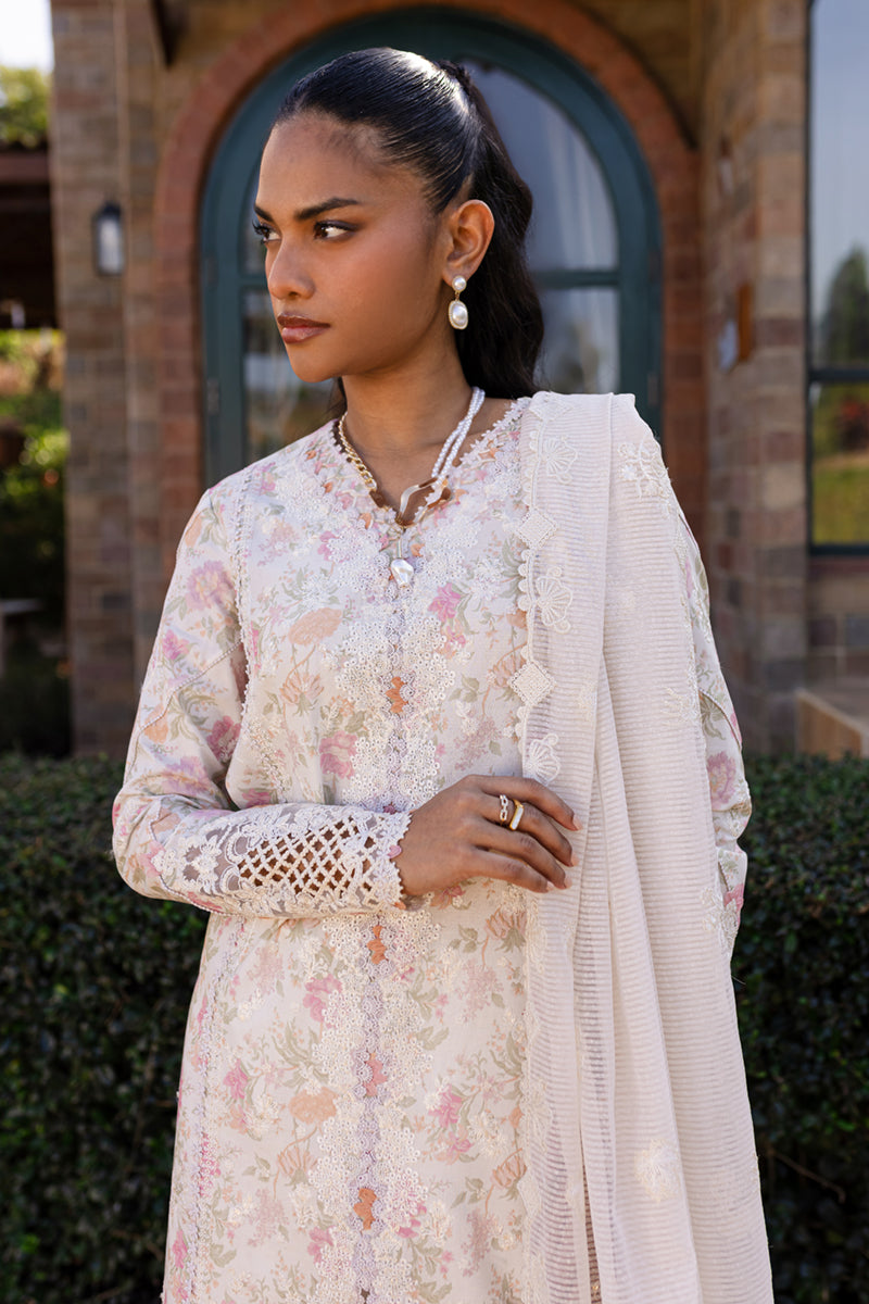 Qalamkari QM-18 Feeha Off White Pakistani Lawn Suit for Women – YourLibaas