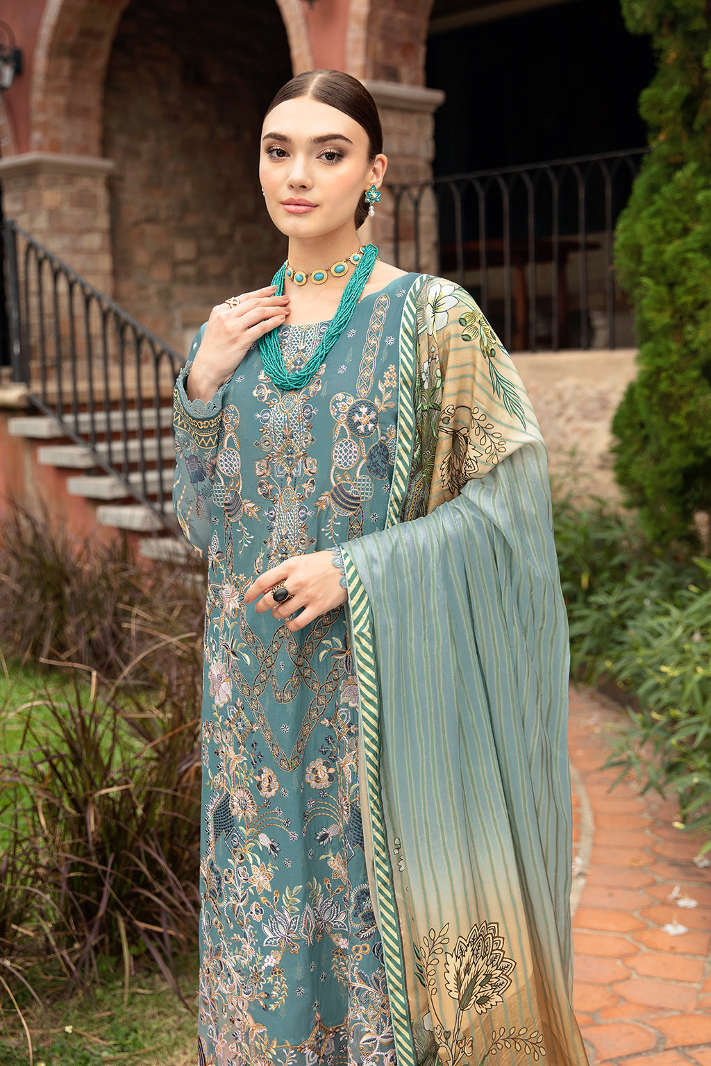 Ramsha Riwayat Luxury Lawn With Silk Dupatta – Y-907 – YourLibaas