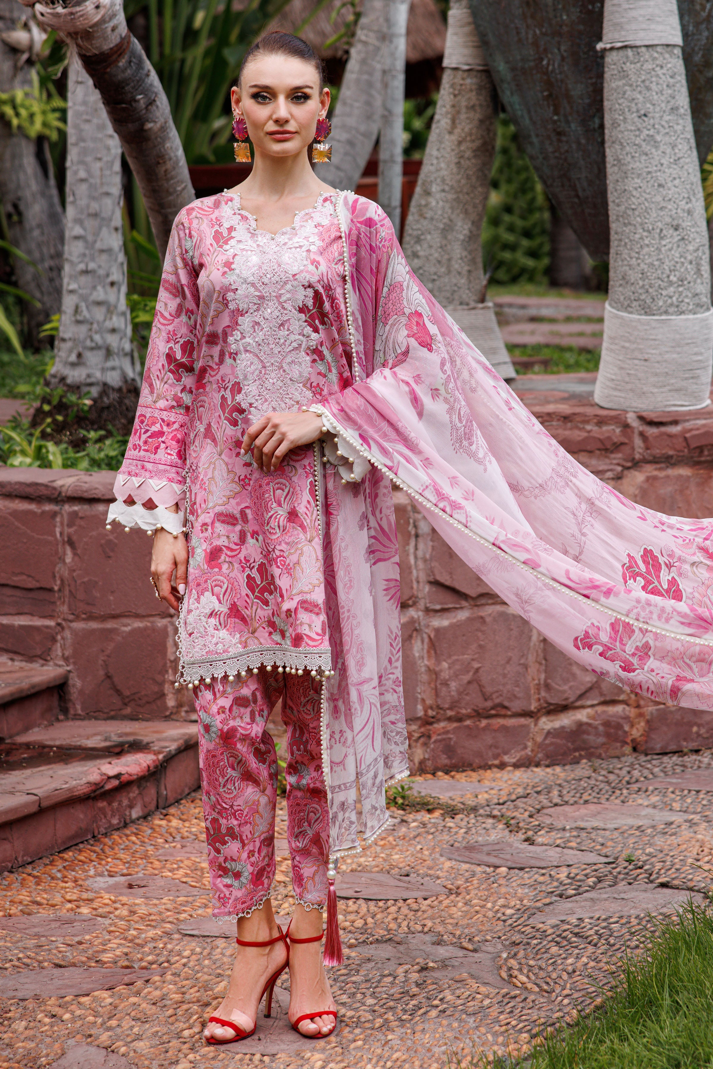 Jade Flora Cotton Satin 3PC Suit – 20287 – YourLibaas