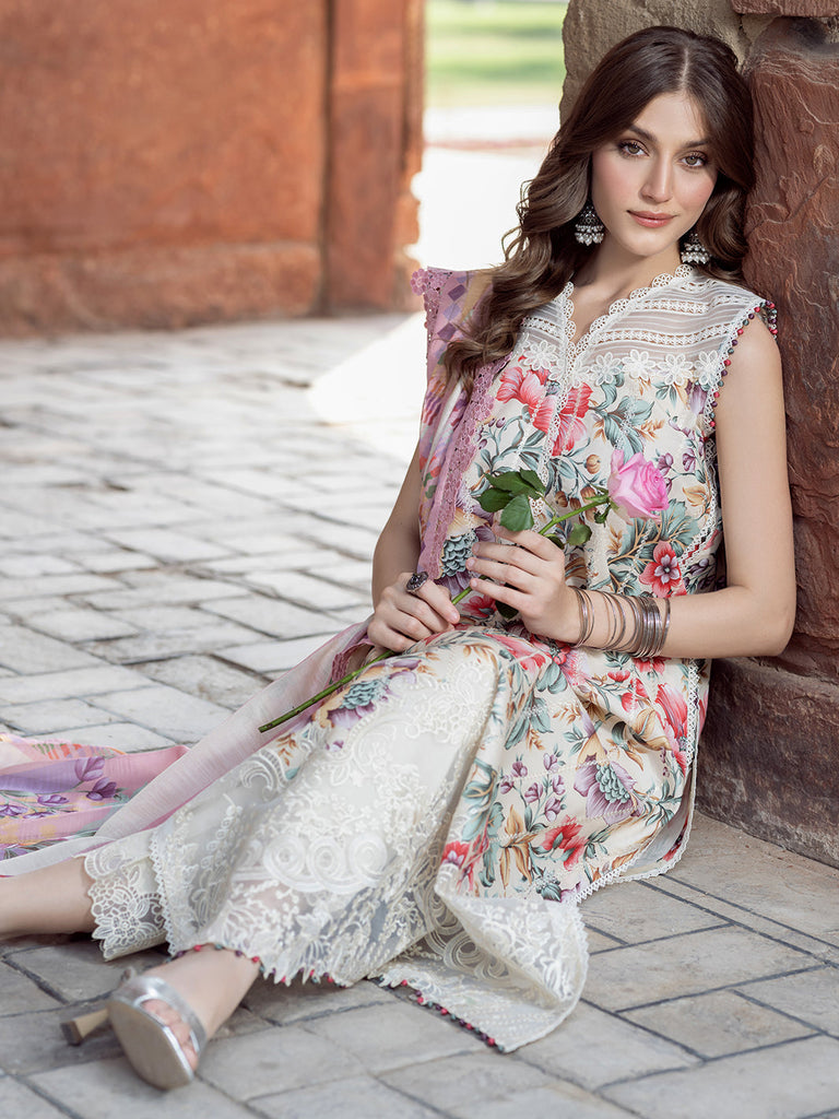 Bin Ilyas Naqsh Naaz 2085-C: Off White Pakistani Lawn Suit | Daily Wear ...