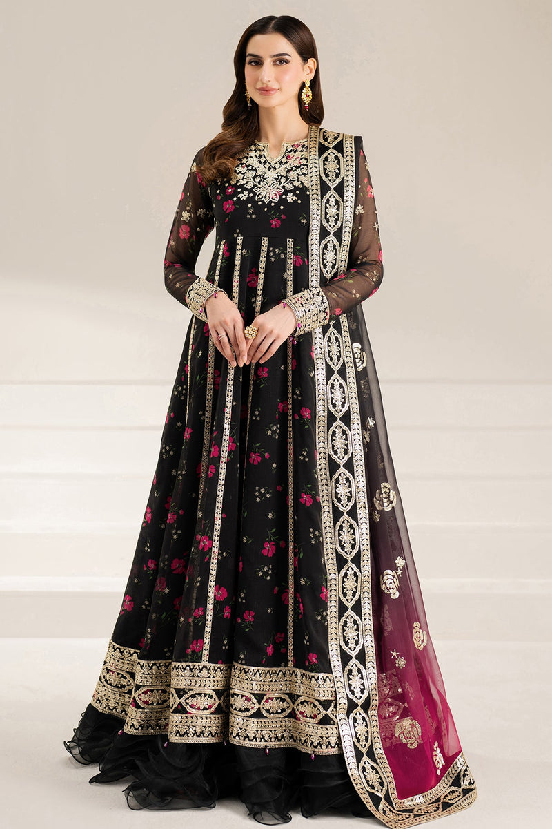 Black Embroidered Chiffon Pakistani Suit | Luxury Formal Anarkali Dress ...