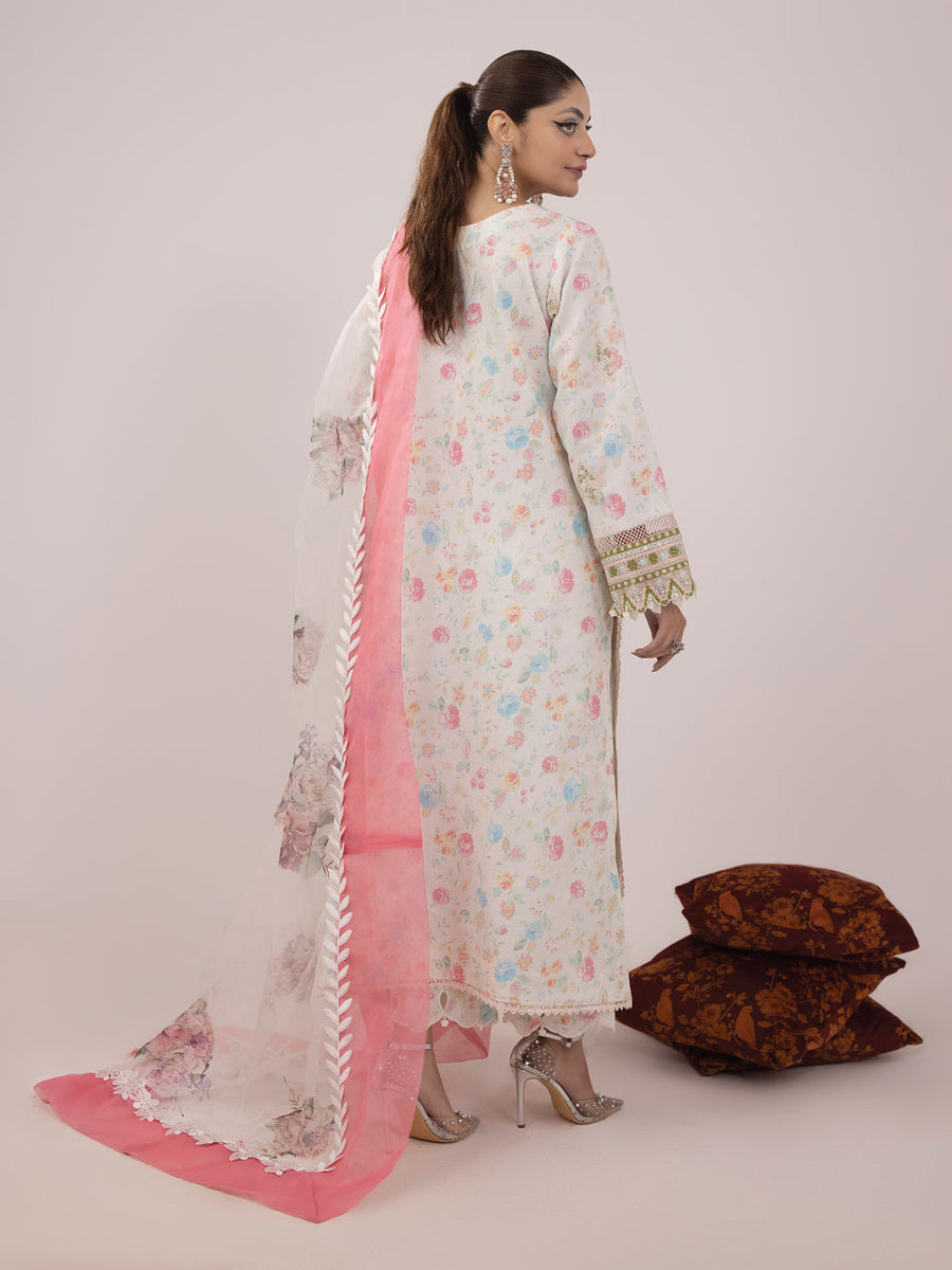 Faiza Faisal Nargis: Off White Pakistani Lawn Suit for Spring/Summer ...