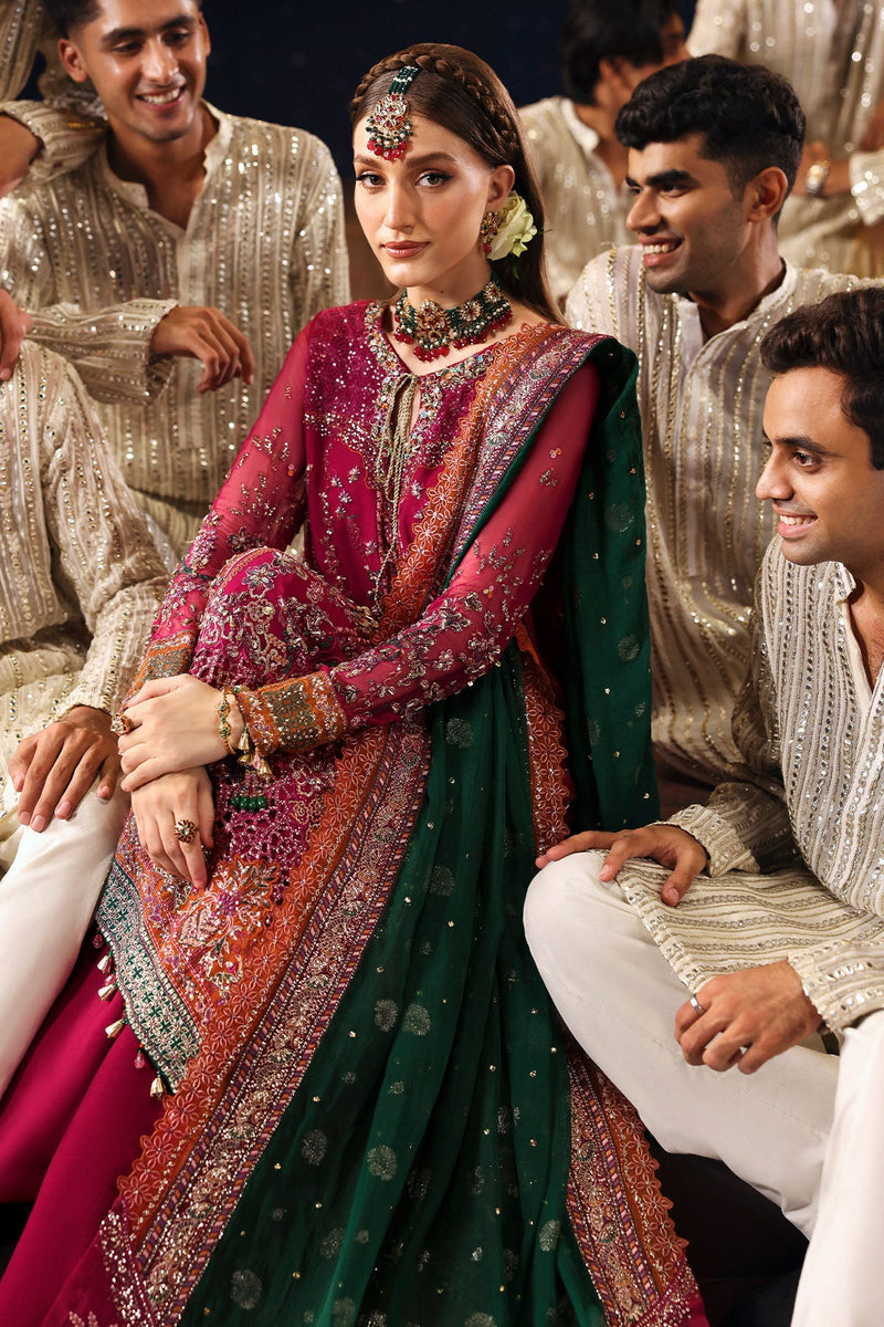 Nureh Syera Magenta Chiffon Pakistani Suit | Embellished Formal Wedding ...