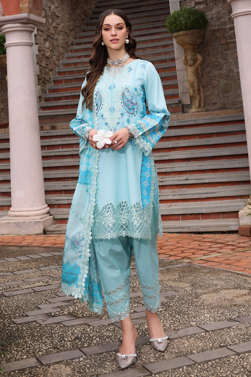 Charizma Rang-e-Bahar CRB5-09: Exquisite Blue Pakistani Lawn Suit for ...