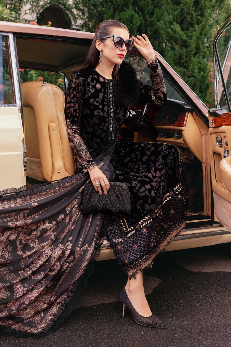 Black Embroidered Palachi Pakistani Suit for Winter Weddings | MARIA.B ...