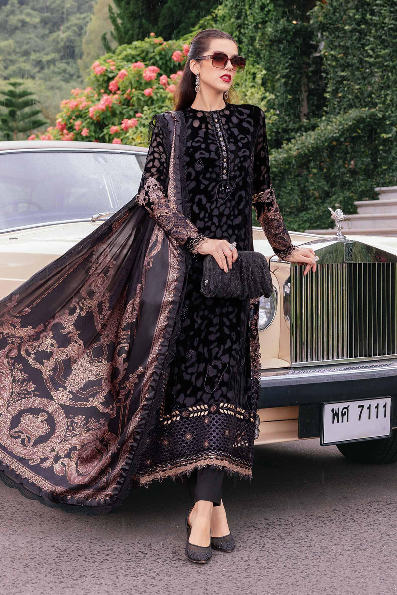 Black Embroidered Palachi Pakistani Suit for Winter Weddings | MARIA.B ...