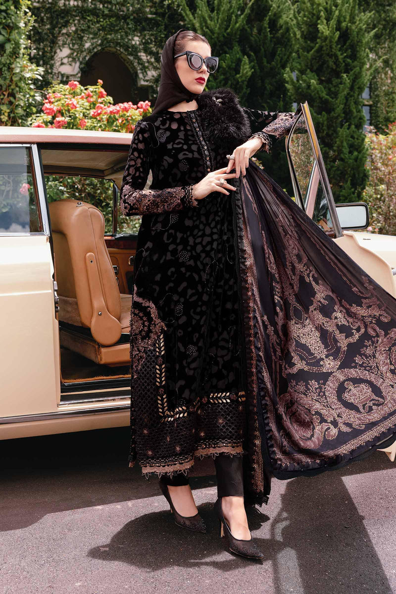 Black Embroidered Palachi Pakistani Suit for Winter Weddings | MARIA.B ...