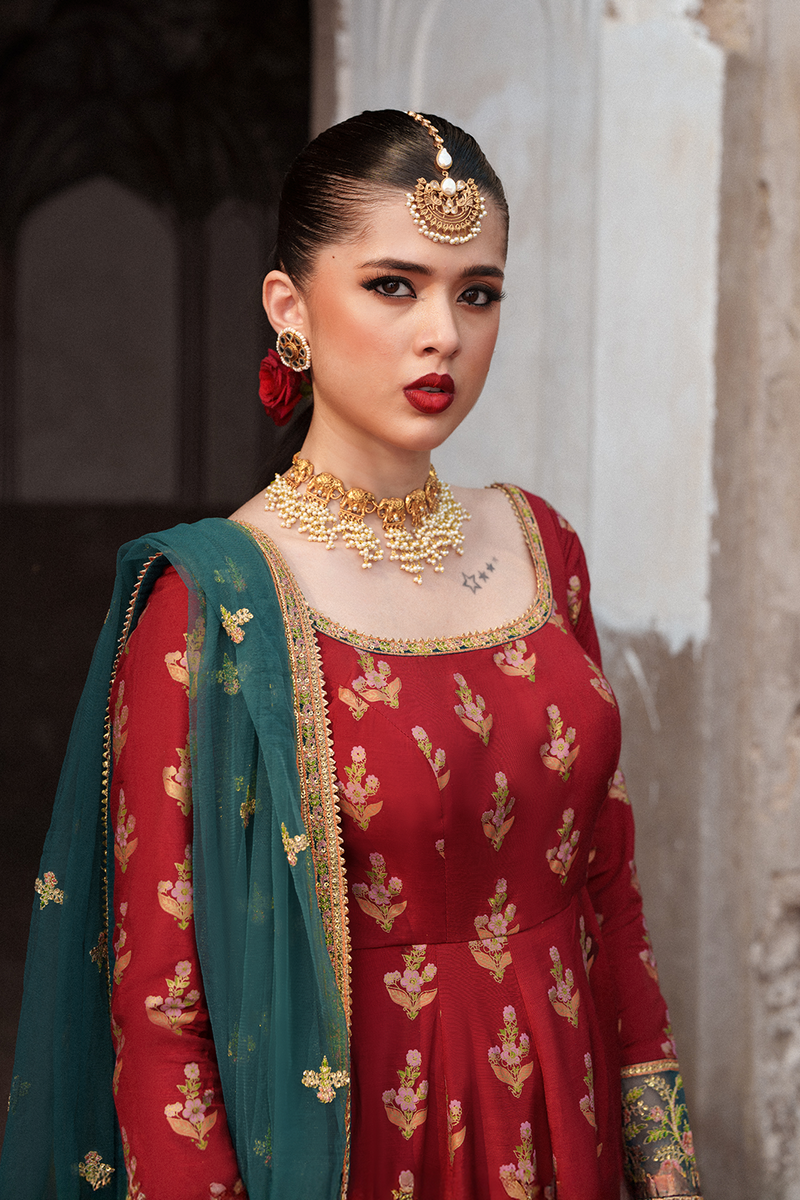 Maroon Raw Silk Pishwas Suit | Stitched Pakistani Festive & Wedding ...