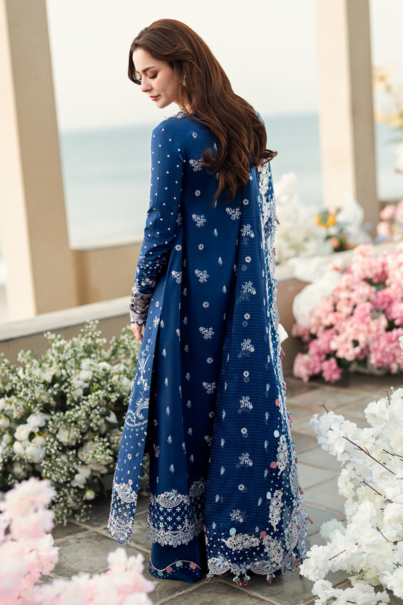 Qalamkar x Hania Aamir Navy Blue Pakistani Lawn Suit – FK-05 AURORA ...