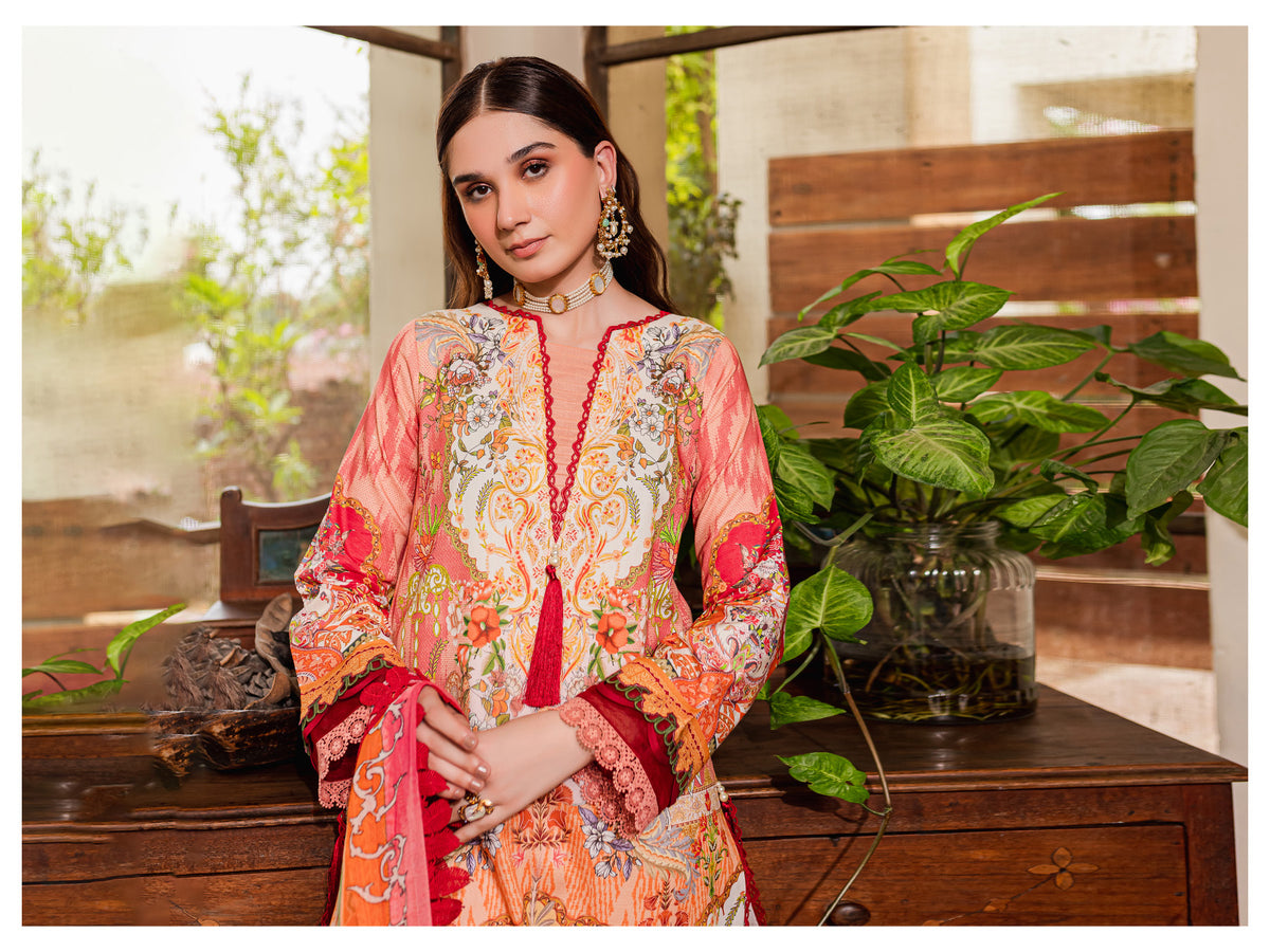 Firdous Lawn Collection with Chiffon Dupatta – 20304-A – YourLibaas