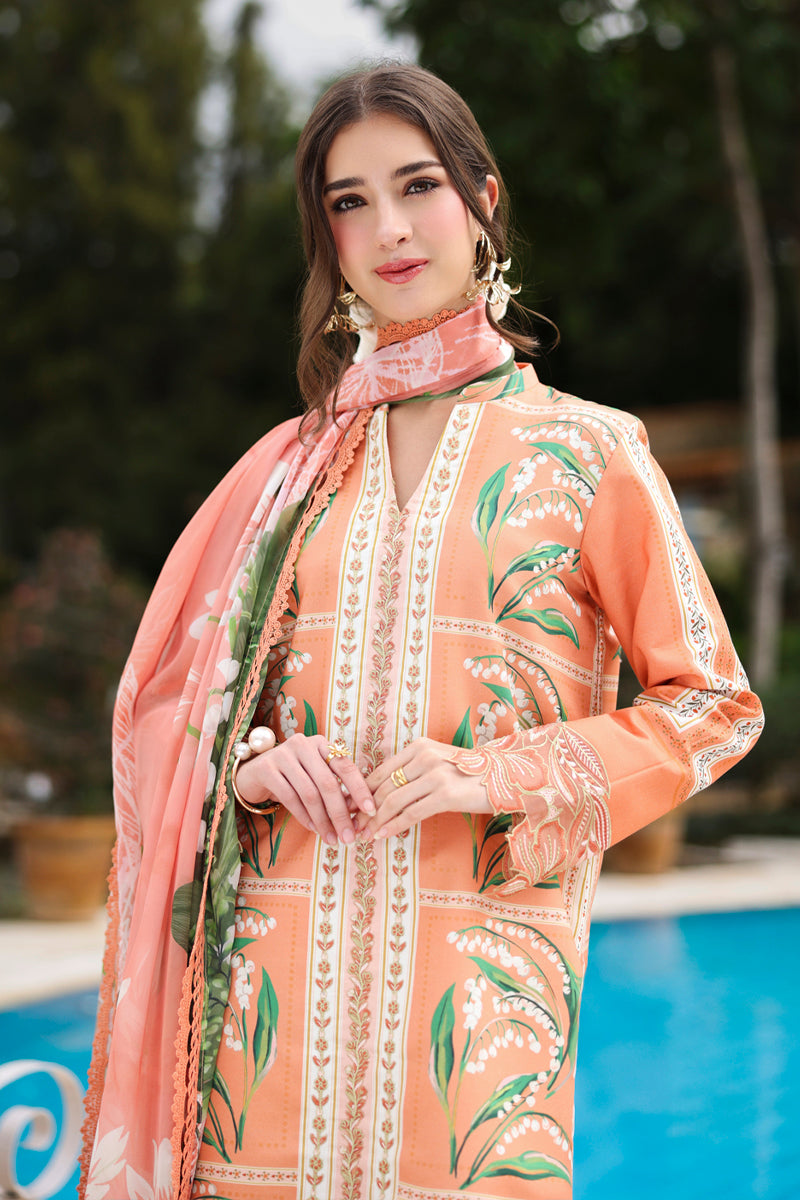 Rang Rasiya Mellow Peach Pakistani Lawn Suit | Summer Collection Dress ...