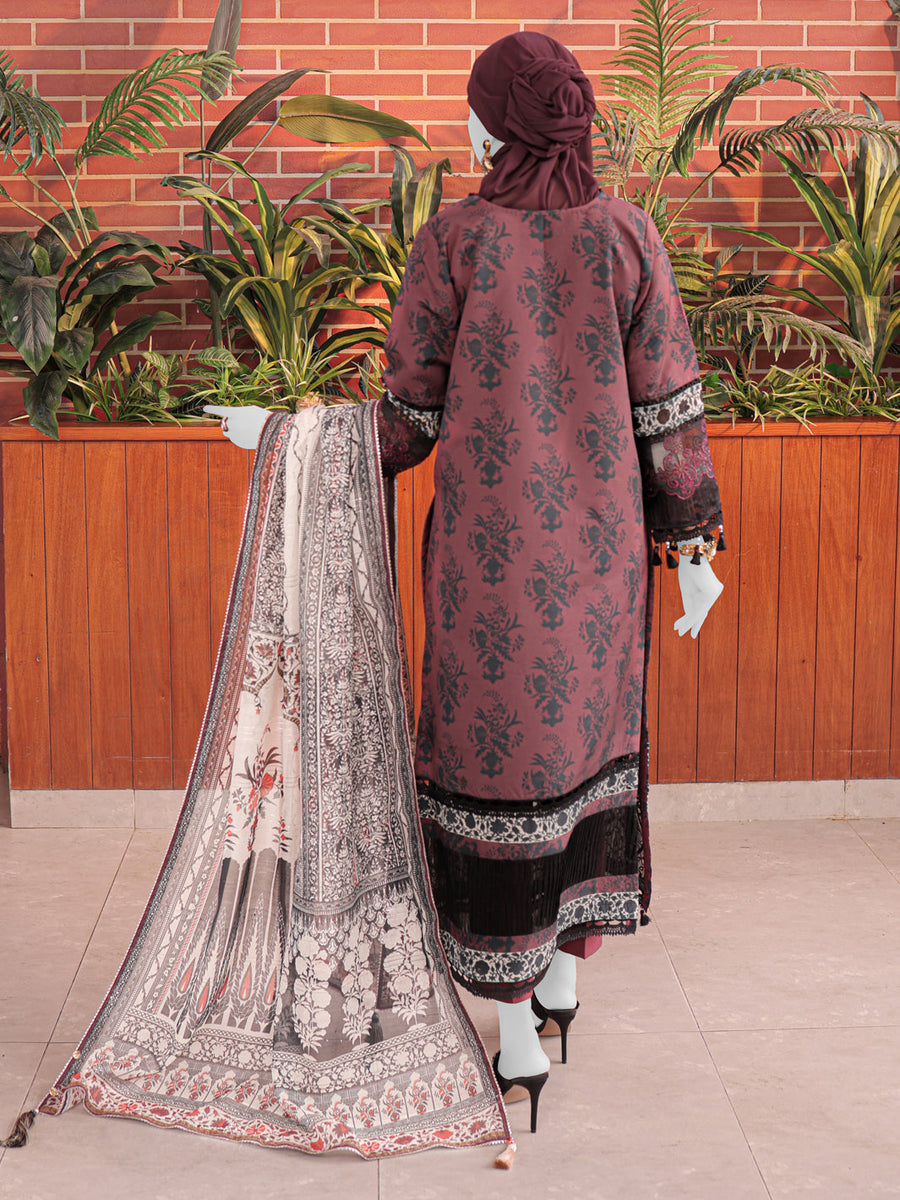 Panjnad Maroon Embroidered Pakistani Suit | PJ-ESSU-24-0706 – YourLibaas