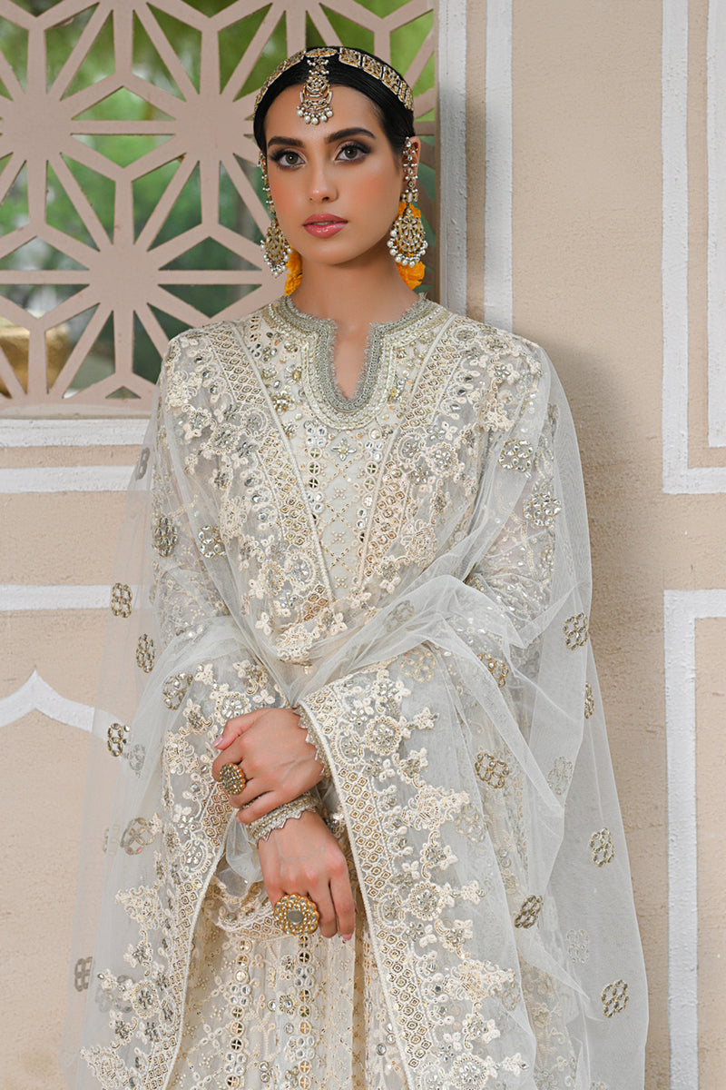 Qalamkar Singhar Off White Chiffon Pakistani Wedding Suit – RF-03 BAHAR ...