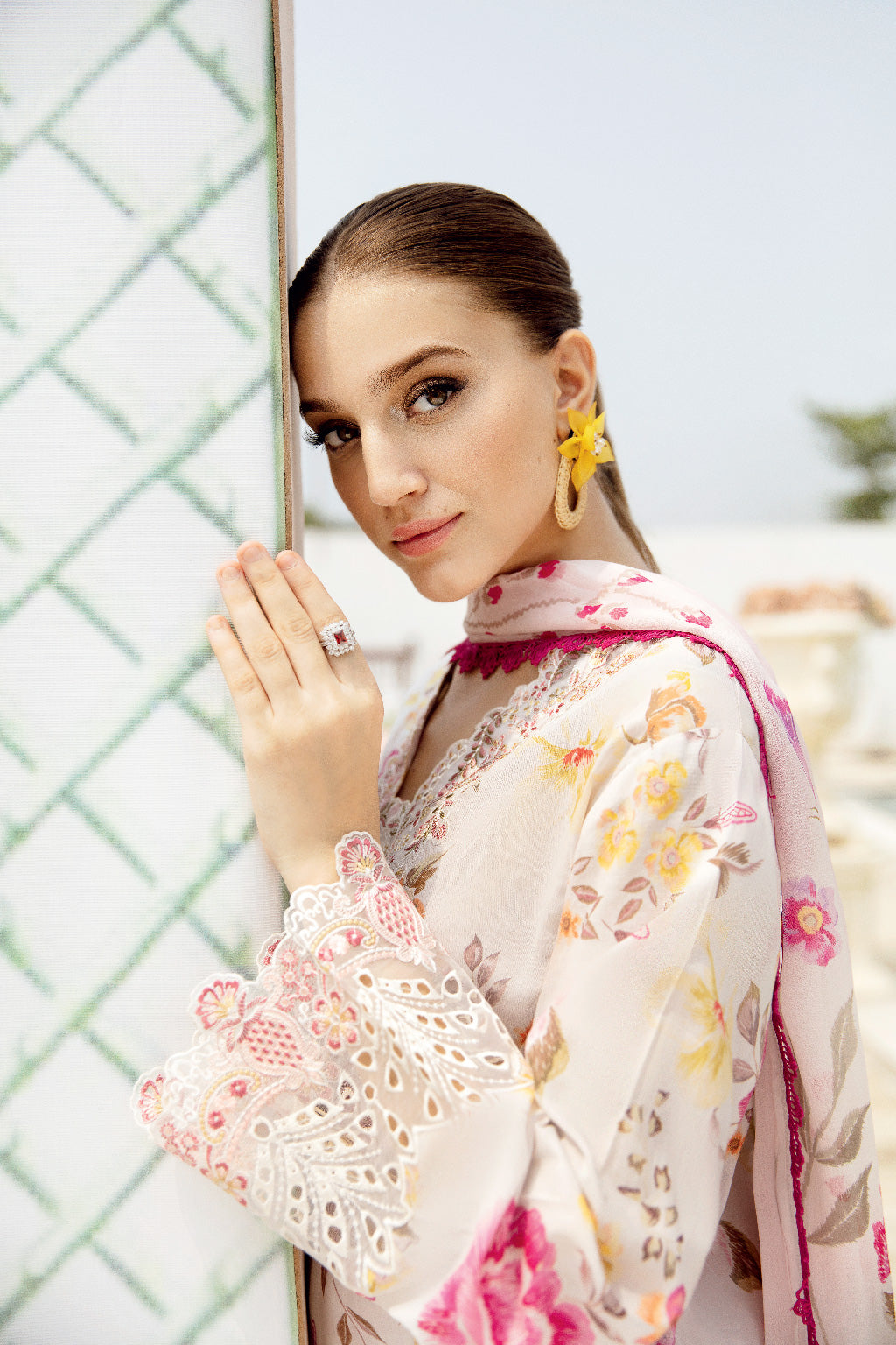 Ramsha Rangrez N-608: Off White Pakistani Lawn Suit for Spring/Summer – YourLibaas