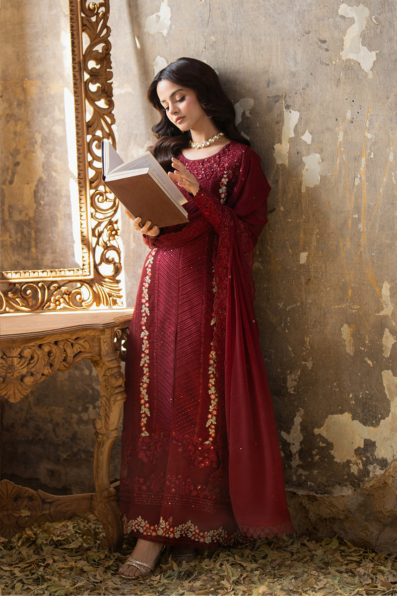 Azure Ensembles Red Mist Chiffon Pakistani Suit | Formal Wear – YourLibaas