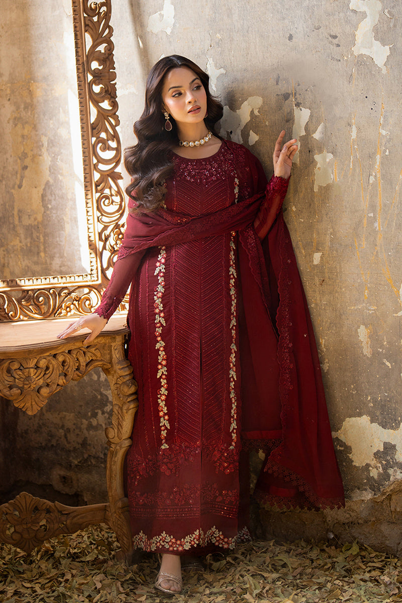 Azure Ensembles Red Mist Chiffon Pakistani Suit | Formal Wear – YourLibaas