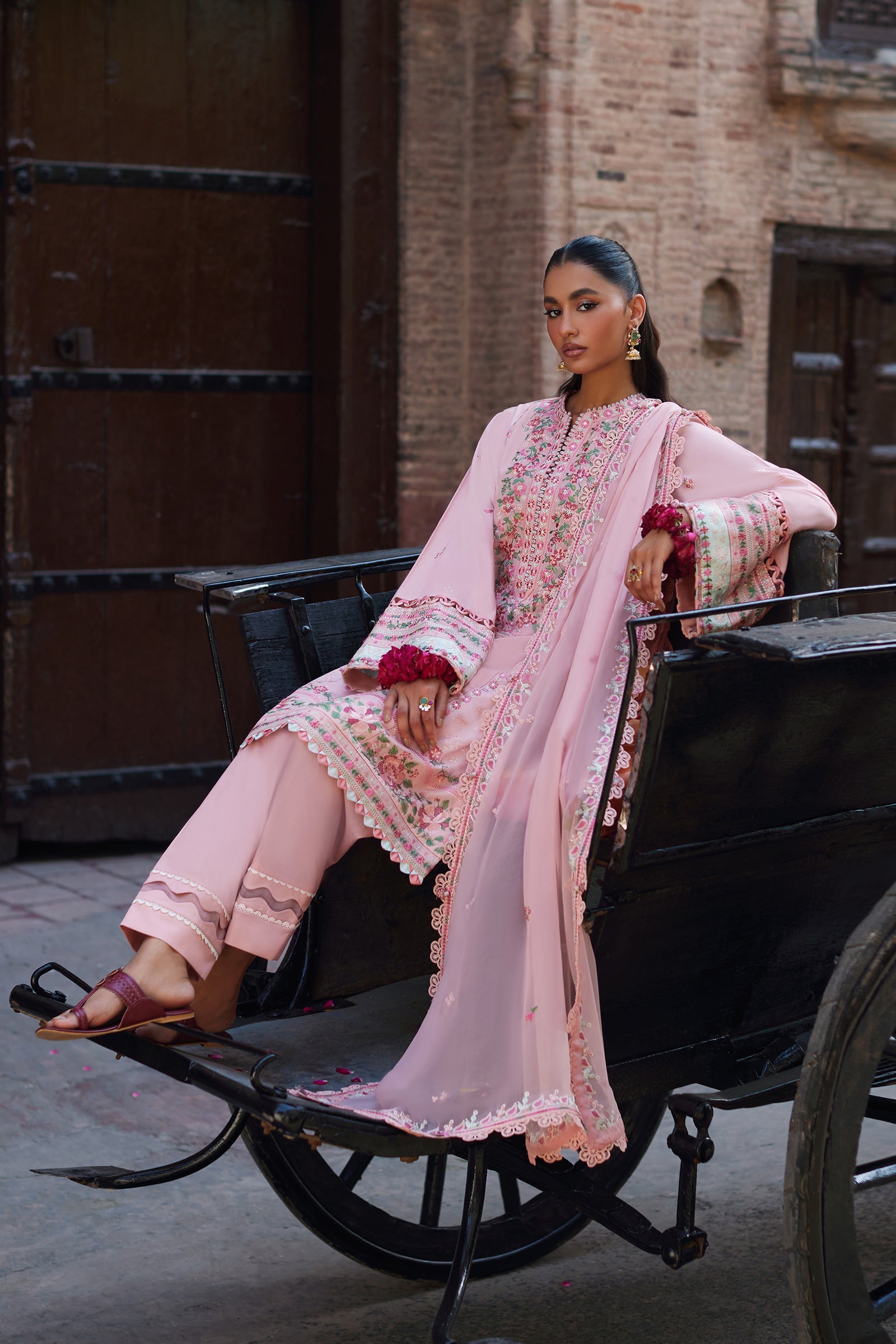 Zaha Festive Eid Lawn Suit AYSEL (ZF24-07) - Pink Pakistani Dress ...