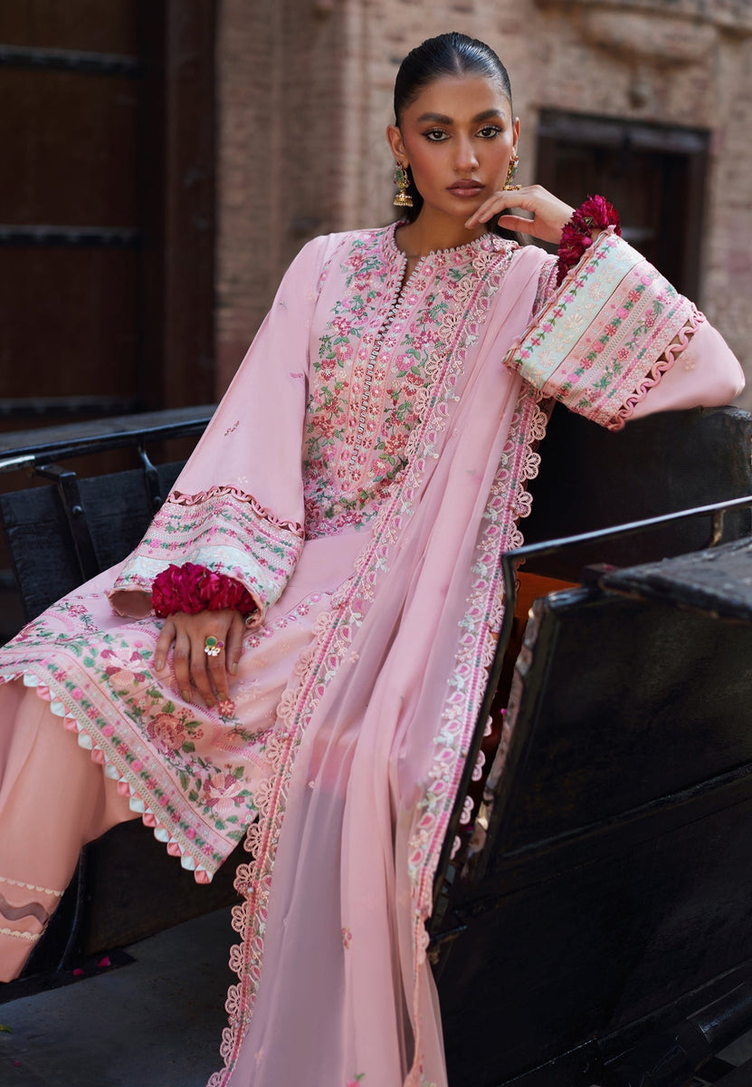 Zaha Festive Eid Lawn Suit AYSEL (ZF24-07) - Pink Pakistani Dress ...