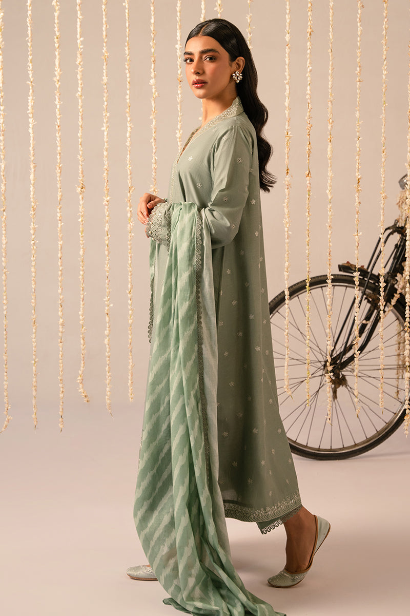 Cross Stitch Mahiri Eid Collection – Sage Green – YourLibaas