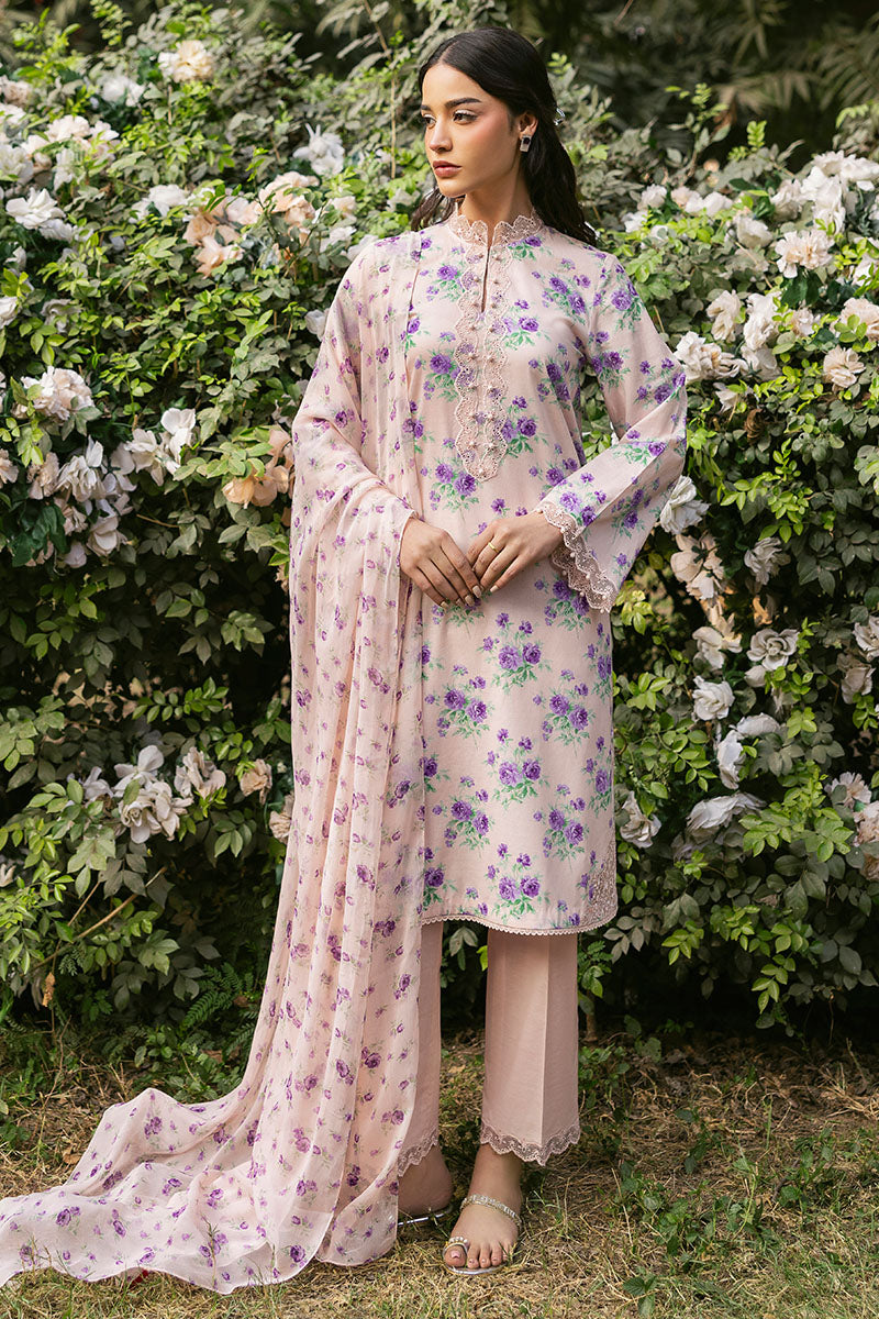 Rosy Affair: Peach Pakistani Lawn Suit | Elegant Party Wear – YourLibaas