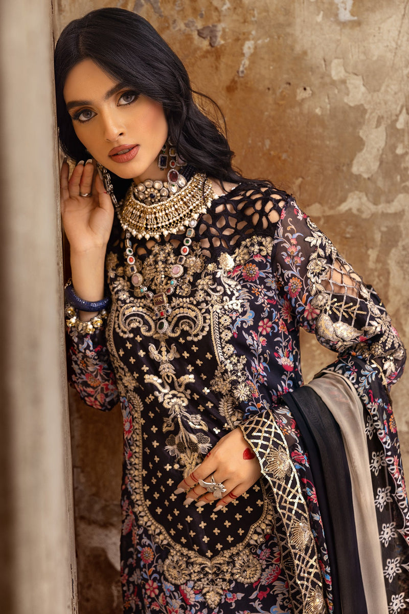 Charizma Vasal Luxury Formals VSL25-09: Black Chiffon Pakistani Suit ...