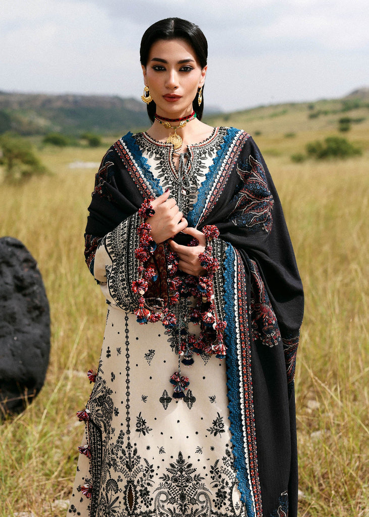 Hussain Rehar Off White Khaddar Suit | Pakistani Winter Dress for ...