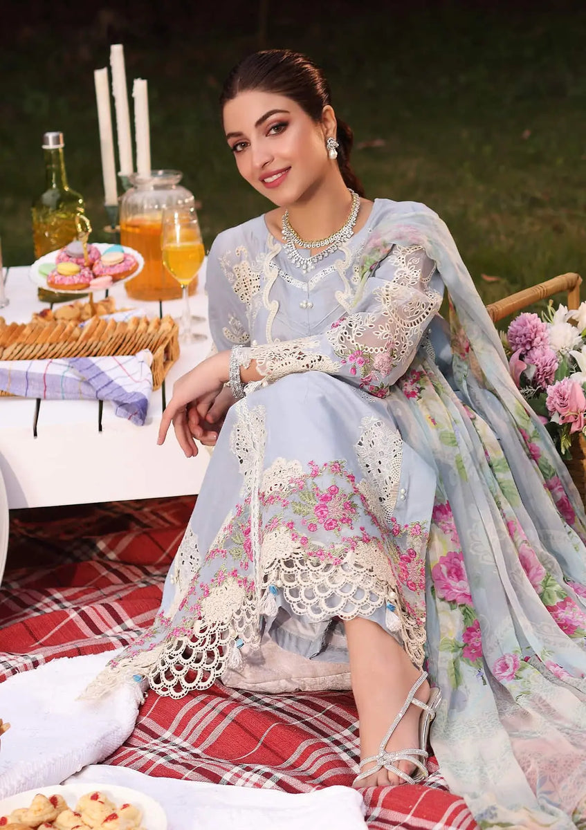 Kinza Hashmi in Blue Pakistani Lawn Suit | KFL-08A FIRUZE | 2024 ...