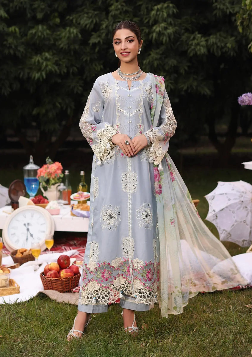 Kinza Hashmi in Blue Pakistani Lawn Suit | KFL-08A FIRUZE | 2024 ...