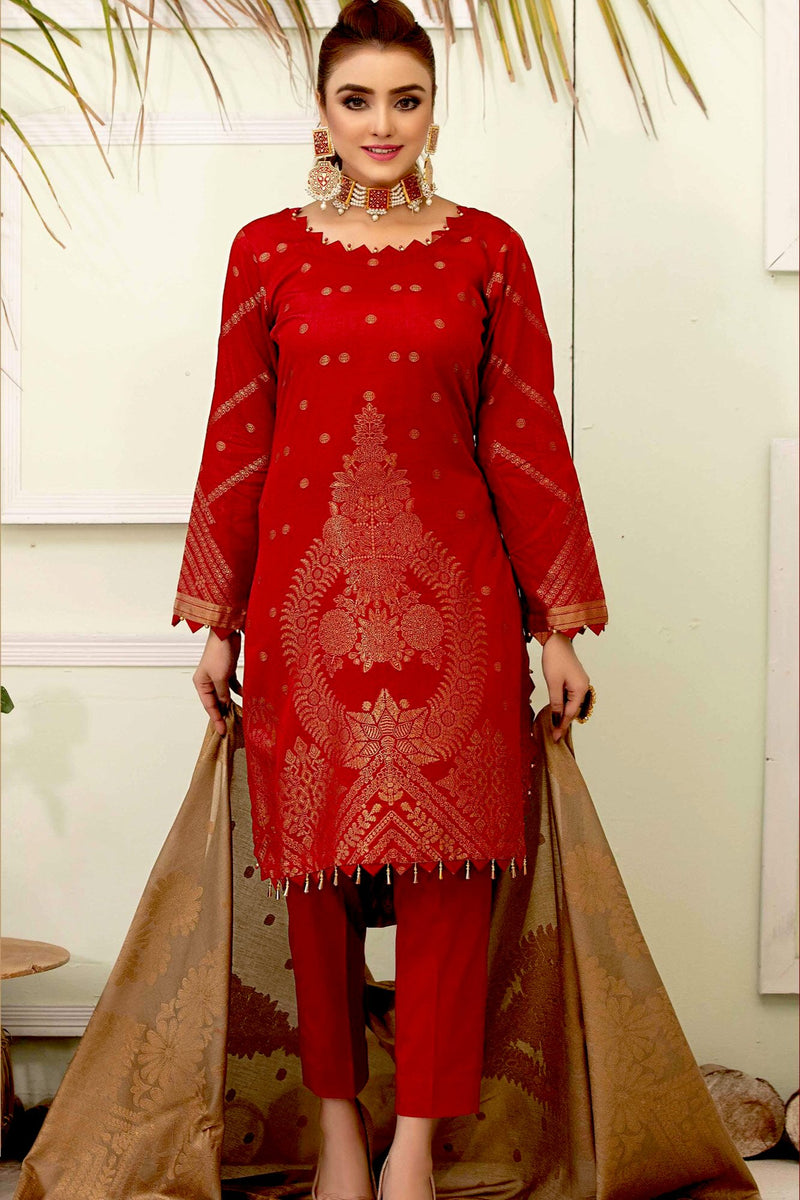 Amna Sohail by Tawakkal Fabrics – Marigold Broshia Banarsi Collection ...