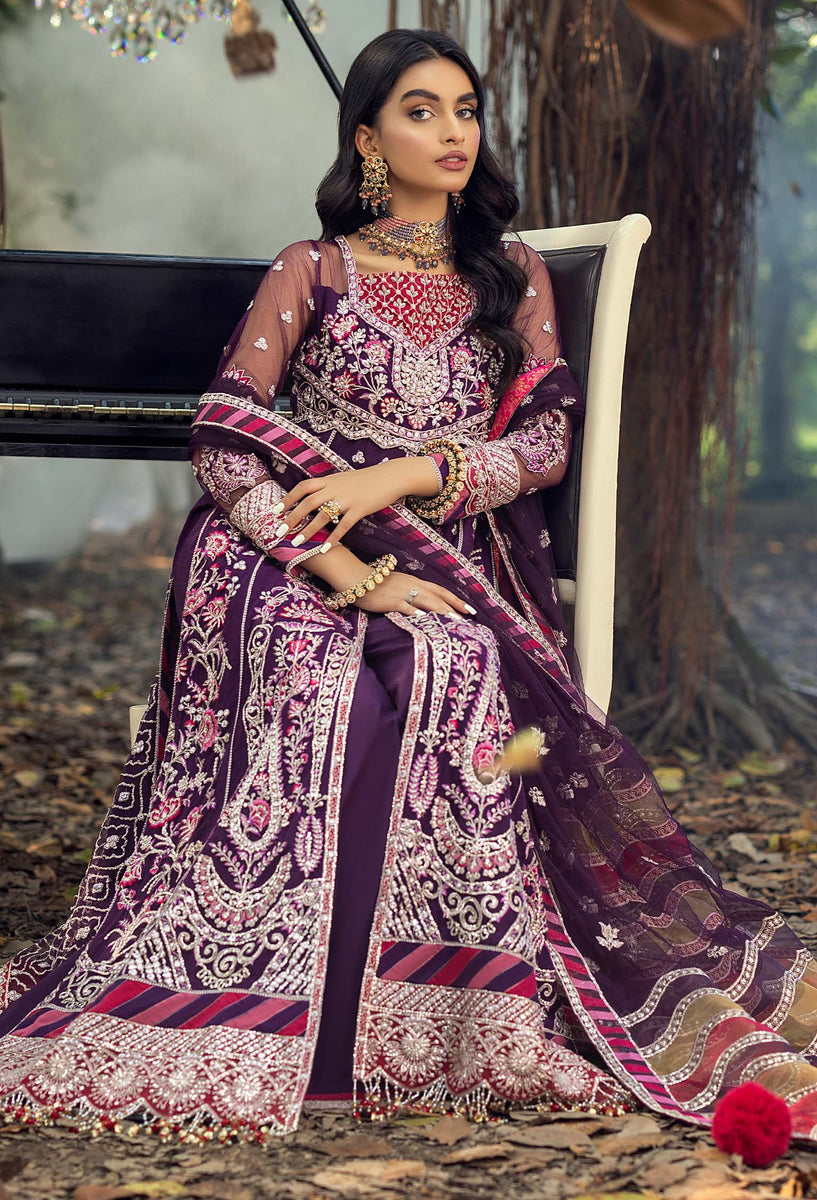Adan's Libas Purple Net Embroidered Pakistani Wedding Suit – Harlequin ...