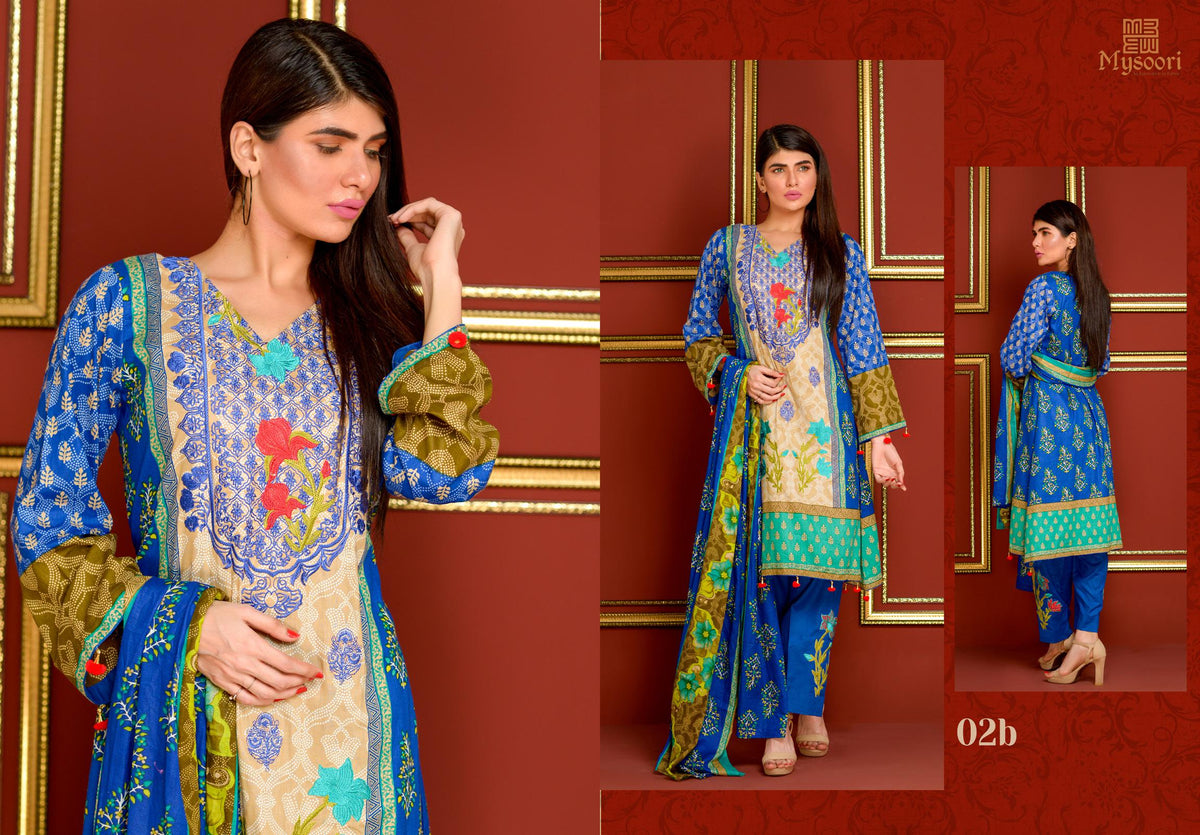Mysoori Lawn Collection Vol-6 2019 – 2B – YourLibaas
