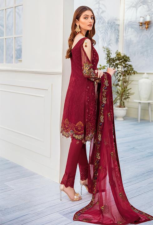 Ramsha Chevron Chiffon Collection Vol 2 – A-205 – YourLibaas